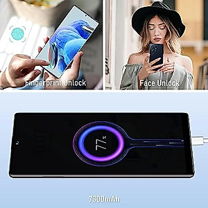 ExAchat C22 Unlocked Phones, 6GB+256GB Android 13 Smartphone 7.3 FHD+ Display120Hz Refresh Rate,64MP Triple Camera 7300mAh Dual SIM Cell Phone with Headset/Pen/GPS/Face ID