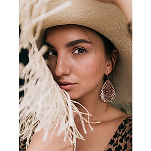 20 Pairs Leopard Faux Leather Teardrop Earrings Vintage Leopard Printed Dangle Earrings Lightweight Drop Earrings (Classic Leopard Prints)