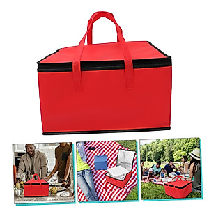 BRIGHTFUFU Insulation Bags Water Resistant Bag To Go Food Warmer Grocery Bag Window Cooler Bag Storage Bag Insulated Grocery Bag Mega Food Large Thermal Bag Non-woven Fabric Shopping