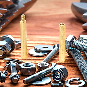 DOITOOL 1 Set Hexagonal Copper Column Hardware Assortment Kit Wall Mount Holder Stand Off Wall Mounts Metric Screw Assortment Kit Ceiling Fan Mount Hex Standoffs M2 Laptop Pillar