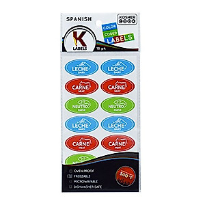 Kosher Sticker Labels Spanish Assorted Colors