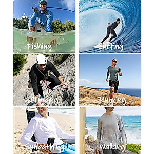 Mens Long Sleeve Shirts UPF 50+ UV Sun Protection Quick Dry Outdoor Shirt for Fishing Running Hikin(navy blue small)