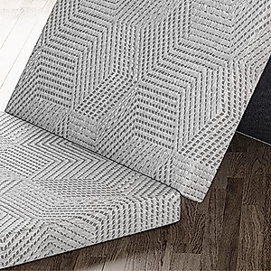 Tri-Fold Memory Foam Mattress, 4 inch Twin Folding Mattress with Collapsible and Washable Cover, Travel and Guest Mat, 75"×38"×4", Grey