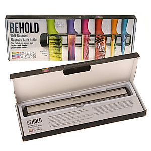 Masterpiece Knife Set Bundle With BEHOLD Wall-Mounted Magnetic Holder Silver