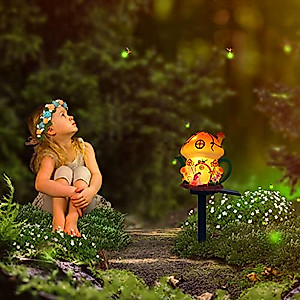VOOKRY Solar Mushroom Lights Fairy Garden Lights for Home Decor Outdoor Decorative Stakes Mushroom House Solar Powered LED Landscape Lighting for Lawn, Walkway, Patio, Yard