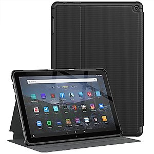 Soke Case for All-New Amazon Fire HD 10 & 10 Plus Tablet (Only Compatible with 11th Generation, 2021 Release) Premium Folio Stand Cover with Auto Wake/Sleep for 10.1 Inch Tablet, Black