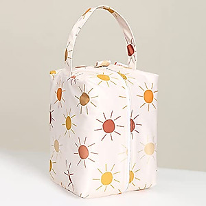 MOMIGO Wet Dry Bags for Baby Cloth Diapers - Waterproof Pod Hanging Diaper Bag Reusable, Washable for Baby Stroller, Diaper Bag, Breast Pump Parts, Travel Bag (Cactus)