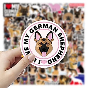 German Shepherd Dog Stickers 100 Pcs Vinyl Stickers for Water Bottles Laptops Phone Skateboard Funny Pet Dogs Decals for Kids Teens Adults (German Shepherd)