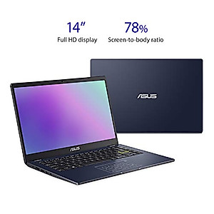 ASUS Laptop L410 Ultra Thin Laptop, 14” FHD Display, Intel Celeron N4020 Processor, 4GB RAM, 128GB Storage, NumberPad, Windows 11 Home in S Mode, 1 Year Microsoft 365, Star Black, L410MA-DS04