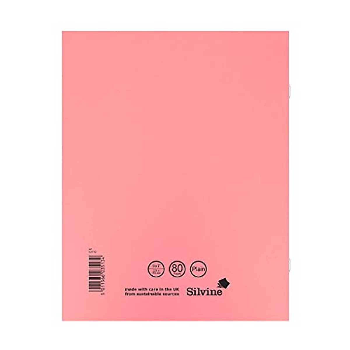 Silvine Exercise Book Plain 75gsm 80 Pages 229x178mm Pink EX112 [Pack of 10], 9x7