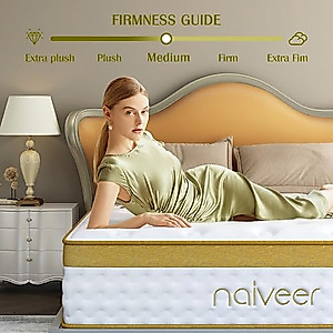 Naiveer Cool Gel Memory Foam Hybrid Mattress, 12 Inch Full Size Mattress in A Box with Pocket Springs for Cool Sleep & Pressure Relief, Medium Firm Feeling with CertiPUR-US Certified Foam