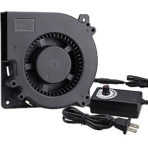 GDSTIME 120mm Blower Fan, AC 110V 220V DC 12V Powered Fan with Speed Control, for Receiver DVR Xbox Modem AV Cabinet Cooling