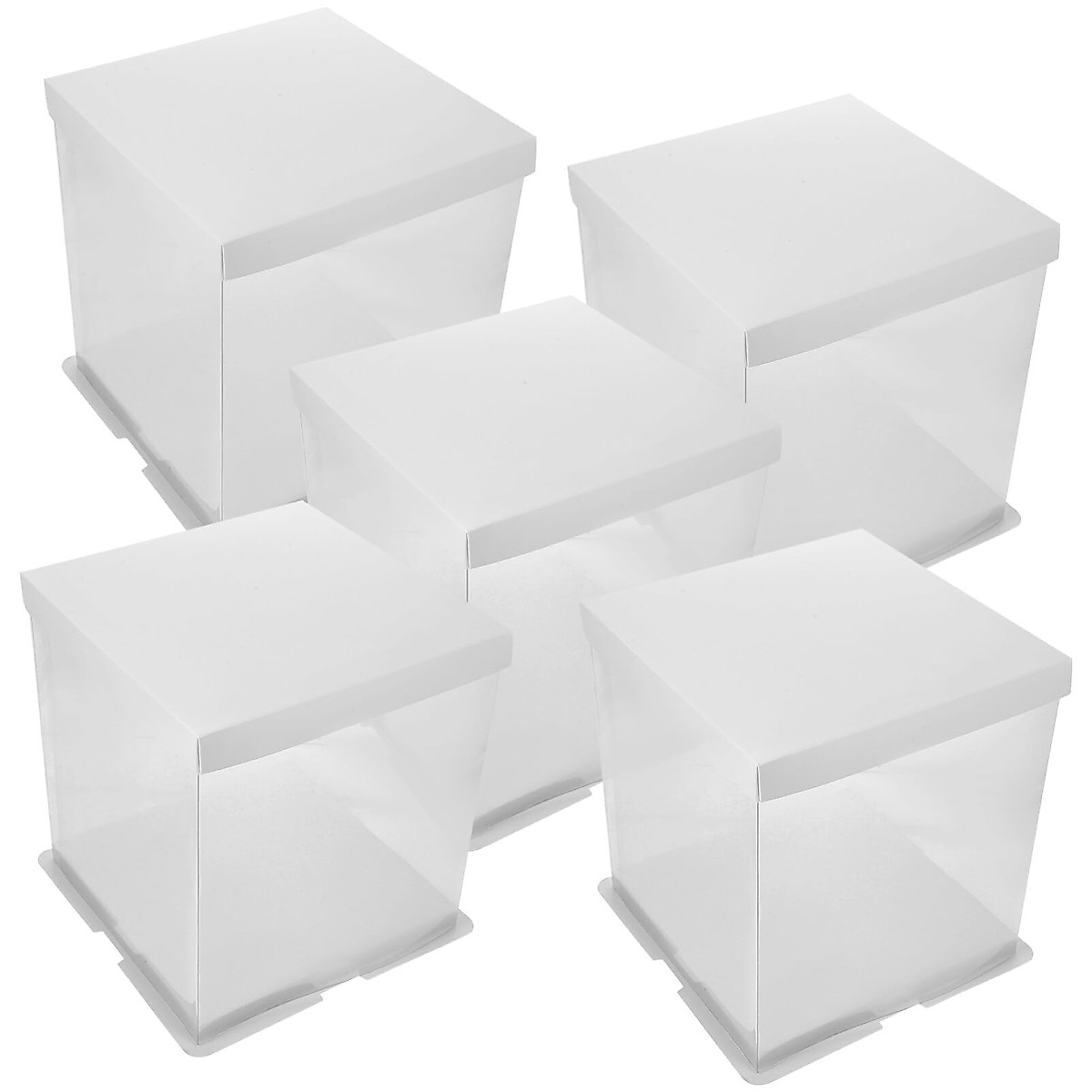 Kichvoe 5pcs Clear Cake Box 6 inch Transparent Bakery Boxes Plastic Cake Carrier with Lid Food Box Cupcake Cake Container Cake Packing Case for Wedding Birthday Christmas
