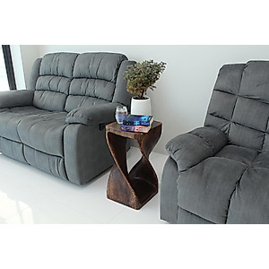 Haussmann® Original Wood Twist Stool 12 X 12 X 23 in High Mocha Oil