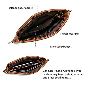 forestfish Black Clutch Purses For Women, Leather Small Crossbody Bags Evening Bags With Wrist Strap Shoulder Strap