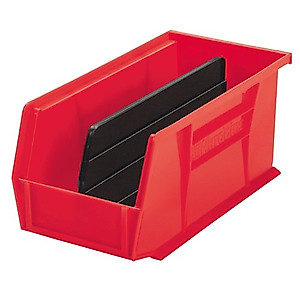 Akro-Mils 40245 Lengthwise Plastic Divider for 30240, 30245 AkroBin Storage Bins, Black, (6-Pack)