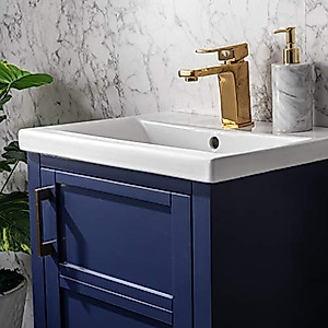 UrbanFurnishing.net Bailey 20" Single Bathroom Vanity with Porcelain Top - Blue