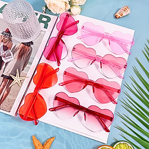 Geopty 14 Pack Hotpink Heart Sunglasses for Women Bulk, Fun Pink Heart Shaped Sunglasses Bachelorette Party Favors Candy Color Heart Glasses Set