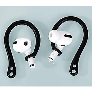ALXCD Ear Hooks Compatible with AirPods Pro, Anti-Slip Over-Ear Soft TPU Earhook [Anti Slip][Anti Lost], Designed for AirPods Pro Headphones,, 1 Pair, Black