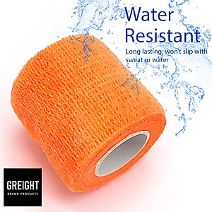 Self Adhesive Bandage Wrap 2 Inch x 5 Yards - Breathable Athletic Cohesive Bandage for Sports Injury, Ankle, Knee and Wrist Sprains (Pack of 6, Neon Rainbow)