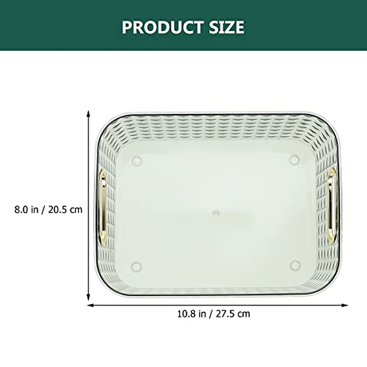 LIOOBO Plastic Storage Bin Tote: Clear Organizer Baskets Organizing Container Fridge Storage Bin Stackable Sundries Decorative Shelf Basket for Office Entryway Closet Cabinet Green