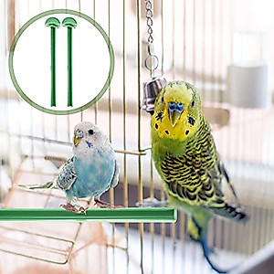 POPETPOP Bird Cage Perch Plastic Parrot Branch Stand Parrot Cage Hanging Toys for Small Conures Macaws Parakeets Parrots Love Birds Finches Green 10PCS