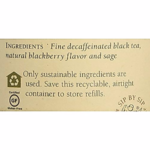 The Republic of Tea — Decaf Blackberry Sage Black Tea Tin, 50 Tea Bags, Environmentally- Friendly Decaffeinated Tea