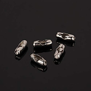 Tiparts 30 Feet Stainless Steel Ball Chains Necklace with 20pcs Connectors Clasps,Silver Bead Chain Sets (Chain Width 2.4mm+20pcs connectors)