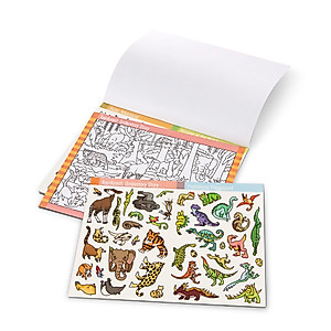 Melissa & Doug Seek and Find Sticker Pad, Animals (300+ Stickers, 14 Scenes to Color) - FSC Certified