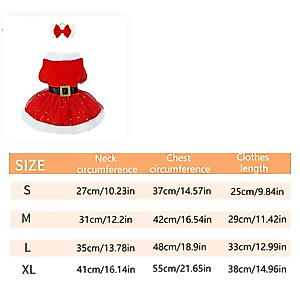 JMMSlmax Small Puppy Clothes for Girls Christmas Santa Dog Christmas Outfit Thermal Holiday Puppy Costume Dress Pet Clothes