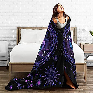 Pisces Throw Blanket Flannel Constellations Blanket Warm & Soft 12 Horoscope Astrology Throw Blankets Constellation Theme Home Décor 50"X40"