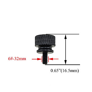 Hahiyo Anodized Aluminum Thumbscrews 6#-32 Thread Size Large Knurled Head Cage Mounts Hand Tighten Easy to Grip and Turn Not Damage Inside Sturdy, Black 10pcs (2021033103-Thumbscrews)