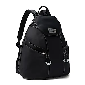 Calvin Klein Women's Sydney Nylon Backpack, Black, Medium