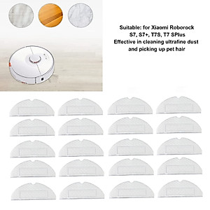 CHICIRIS Roborock Mop Pads, Replacement Mop Pads, Sweeping Robot Mop Pads, 20pcs Sweeping Robot Accessory Mopping Cloth Replacement Pads for Xiaomi Roborock S7, S7+, T7S, T7 SPlus