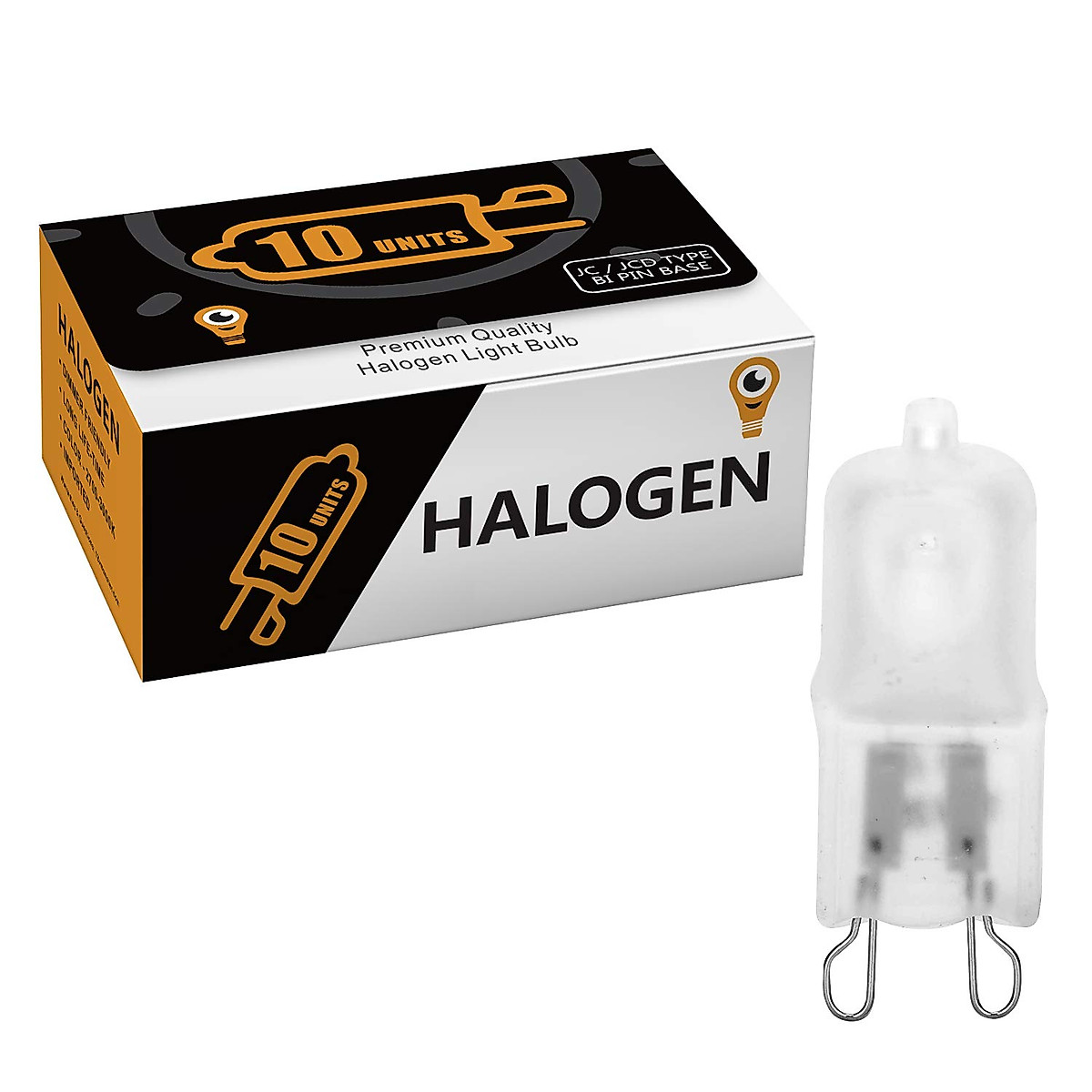 10 Pack Frosted Lense Dimmable Q50/G9/FR/120V G9 JCD 50 Watt 120 Volt T4 JD Type Halogen Speciality Lighting Light Bulb Appliance Oven Range Hood G9 JCD Down Lamp Chandelier Sconce Fixture