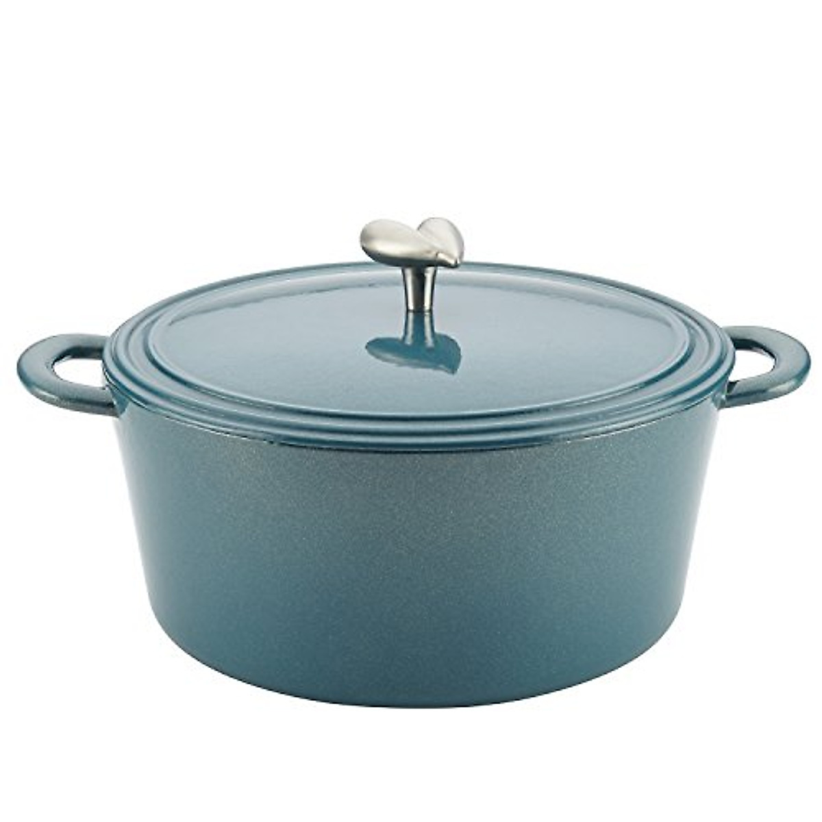 Ayesha Curry Cast Iron Enamel Casserole Dish/ Casserole Pan / Dutch Oven with Lid - 6 Quart, Twilight Teal
