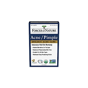 Forces of Nature Natural, Organic Acne Skin Care Treatment, Non GMO, No Harmful Chemicals, Cruelty Free - Acne & Pimple Control, Clear & Balance Skin Tone, 0.14 Fl Oz