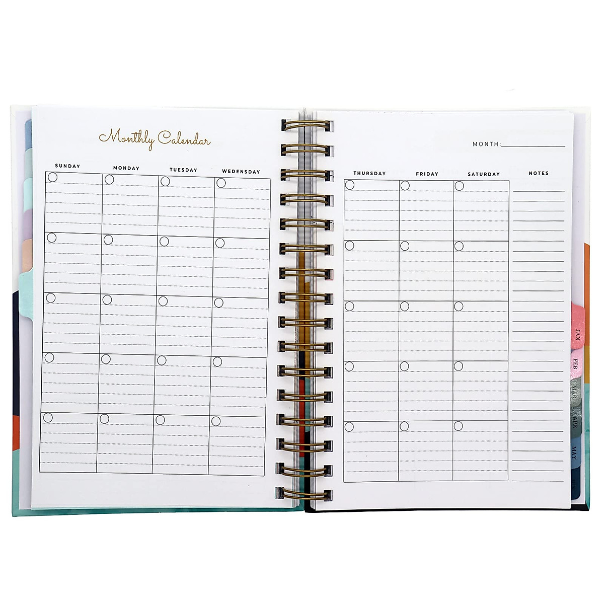 2023 Weekly and Monthly Planner - DRYEUUR Weekly Academic Planner 12 Monthly Tabs , 6.3"×8.4", Hardcover, Simple Design for Productivity