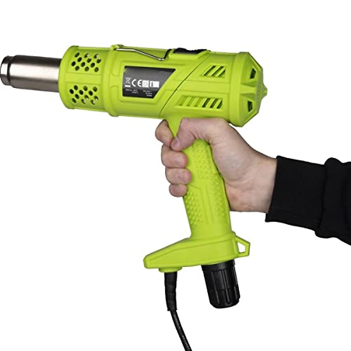 QCLUEU 3 in 1 Electric Weed Burner, Electric Thermal Weeding Stick, BBQ Igniter, Heat Gun, Up to 650℃, Garden Weeder Tool, with 5 Nozzles, 2000W (Color : Green)