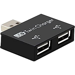 USB 3.0 Hub Adapter, 2Port Hub Ultra Slim Portable USB Splitter for Surface Pro, Notebook PC, iMac Pro, MacBook Air, Mac Mini/Pro, Laptop, USB Flash Drives,Data and Charging (Black)
