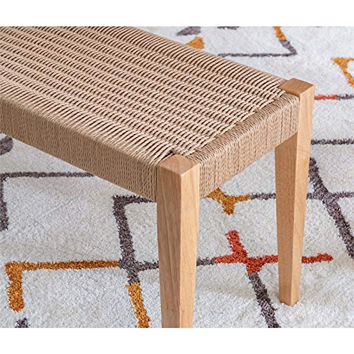 Powell Linon Patty Wood Dining Bench in Natural Brown