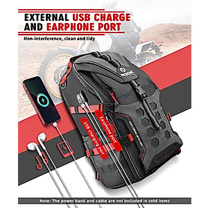 NICECNC Motorcycle Helmet Backpack 35L Large Capacity Motorcycle Helmet Bag, Universal Motorcycle Riding Backpacks for Men Motorcycle Lugguge Storage Bag with Hidden Helmet Net, Red