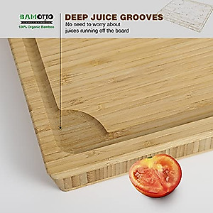 Thick Bamboo Cutting Board, Large Kitchen Chopping Board for Meat, 1.4" Thickened Heavy Duty Butcher Block Cutting Board with Juice Groove, for Cutting Meat, Bones and Vegetables, 100% Organic Bamboo