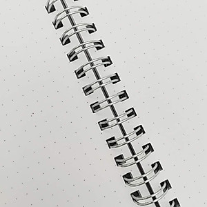 Spiral Dot Grid Notebook - A5 Bullet Dotted Journal, 80 Sheets / 160 Pages, 100gsm White Paper, Transparent Hardcover, 5.8X8.25 in