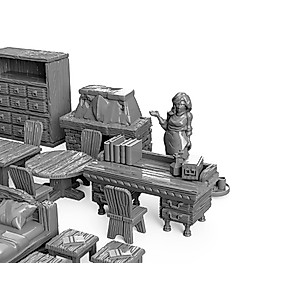 3DEGOS Tavern Bedroom Furniture Set DND Terrain 28mm for Dungeons and Dragons, D&D, Pathfinder, Warhammer 40k, RPG, Miniatures, Age of Sigmar, Tabletop, D and D, Dungeons and Dragons Gifts