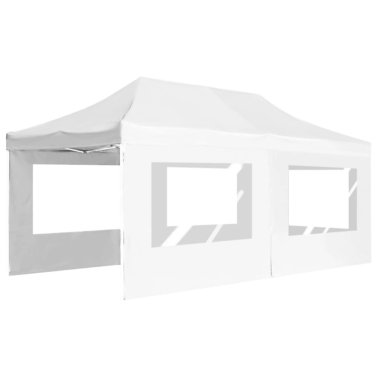 Professional Folding Party Tent with Walls Aluminum,Fruit Stand Gazebo,Deck Gazebo,Camping Gazebo,Hardtop Gazebo,Featuring a Folding Design,for Barbeque, Patio,Garden Party,Markets,19.7'x9.8' White