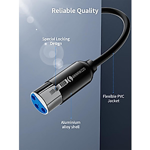 ANNNWZZD XLR Cables, Microphone Mic Cable for Studio Recorder, Amplifier, Mixer, Speaker, Professional Recording, Live Stage 6ft/2m