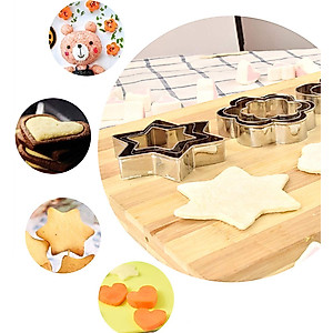 Svnntaa Heart Star Cookie Cutters Set, Valentine’s Day Heart Shaped Biscuit Cutters Stainless Steel Pastry Donuts Cutters with Storage Box
