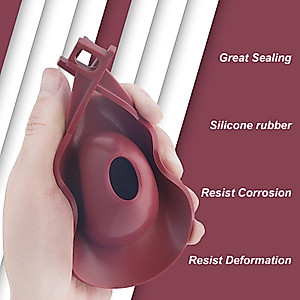 Toilet Flapper Replacement Kit, 2-inch Toilet Stopper Flush Valve Seal Compatible with American Standard Toilet, Long-Lasting Rubber Seal Flapper with Stainless Steel Chain-Red(Pack of 2)