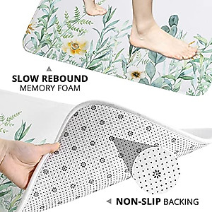 4PCS Bathroom Sets with Shower Curtain and Rugs, HUXMEYSON Spring Shower Curtain with Memory Foam Bath Mat Set and 12 Hooks, Stylish and Dural Bathroom Decor Set